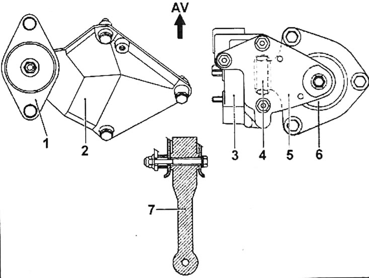 Pendulum engine mount (Renault Espace III, 1996-2002) - «Power unit ...